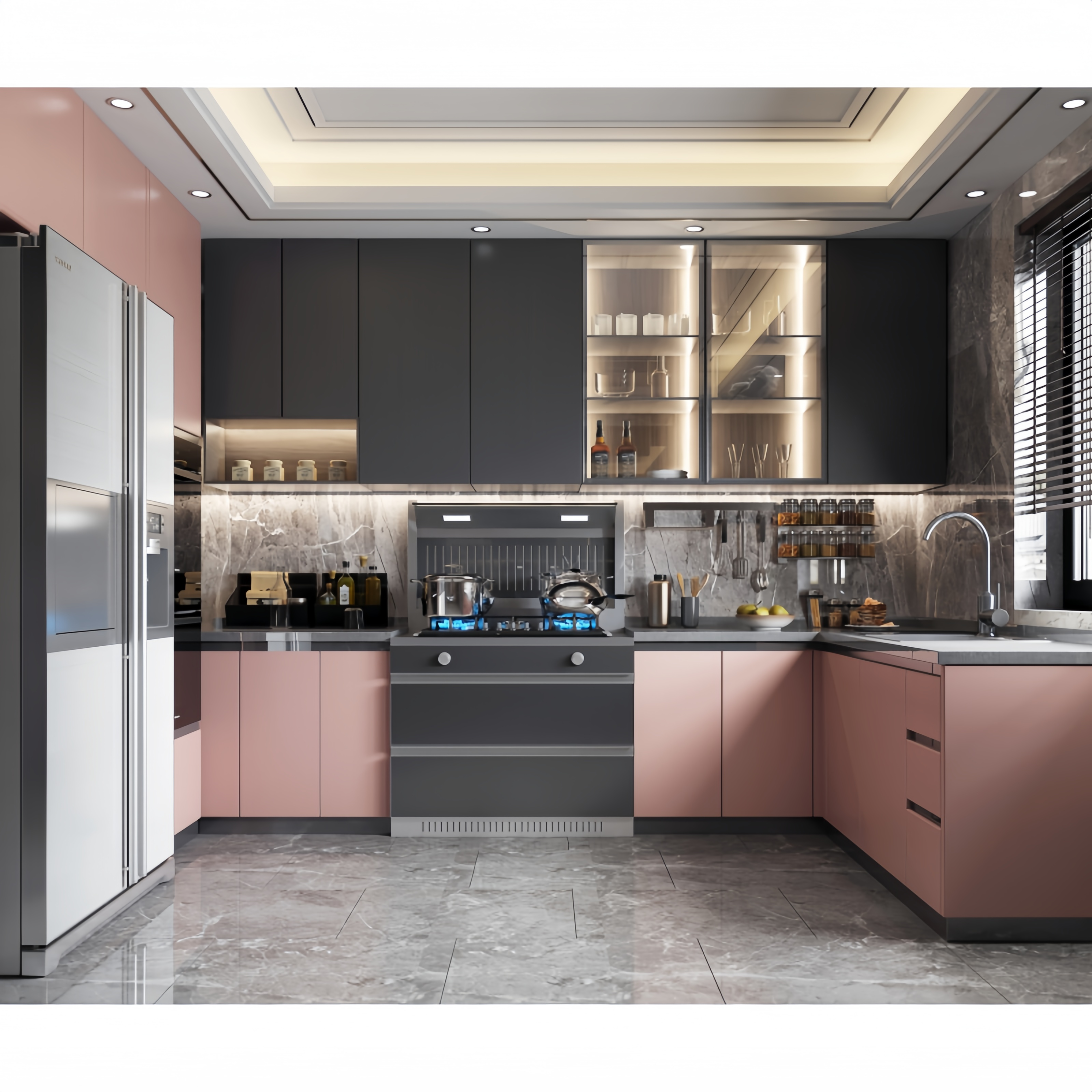 2025 Design Modular MDF Lacquer Modern Kitchen Cabinet BSN04 – Deco Lovely